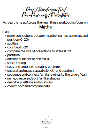 Prep Term 1 (QLD/VIC/TAS) Homeschooling Workbook – At Home Education ...